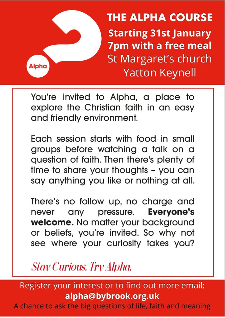Alpha Course (starts 31 Jan) - Burton in Wiltshire