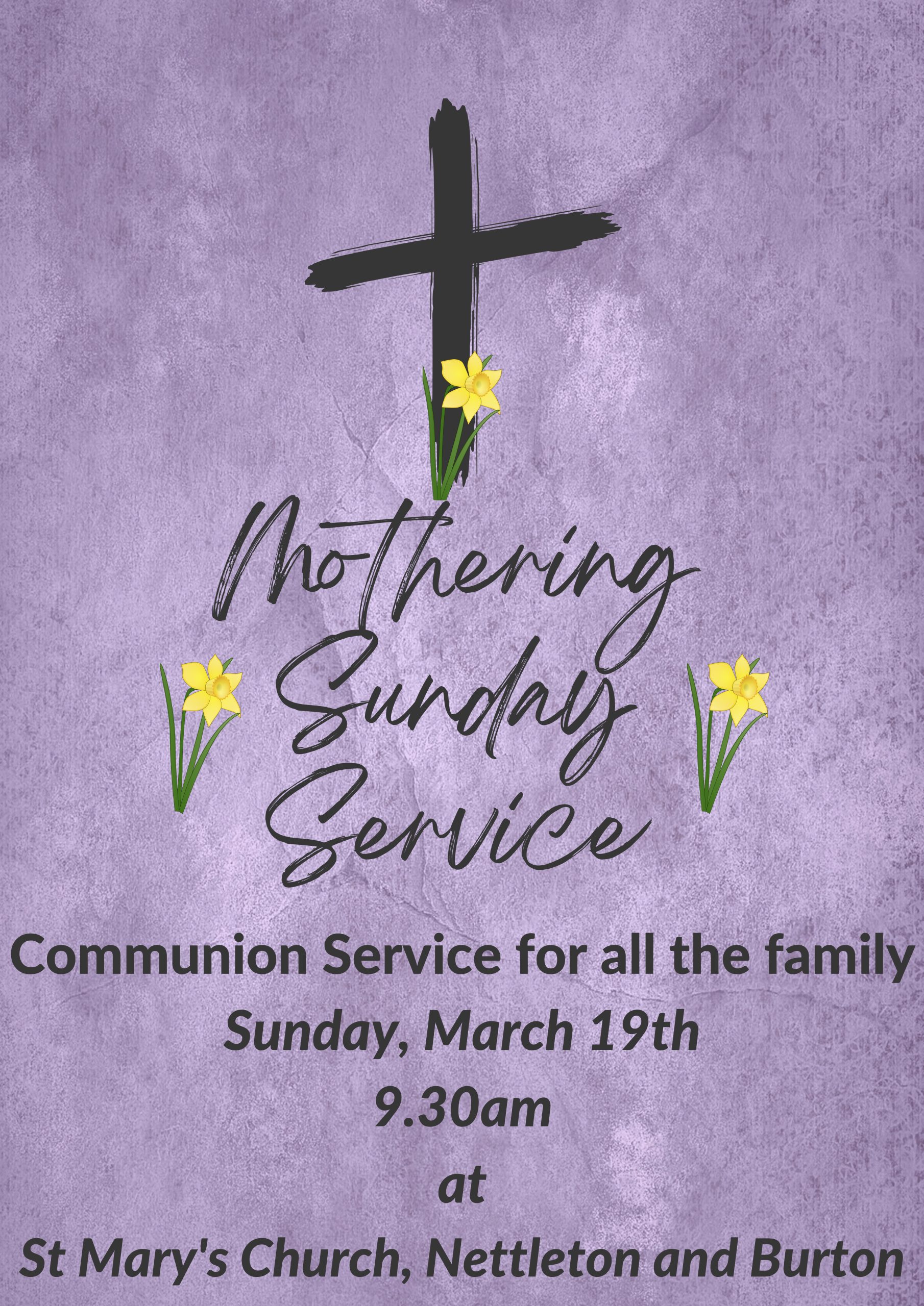 Mothering Sunday Family Communion 9.30am - Burton in Wiltshire