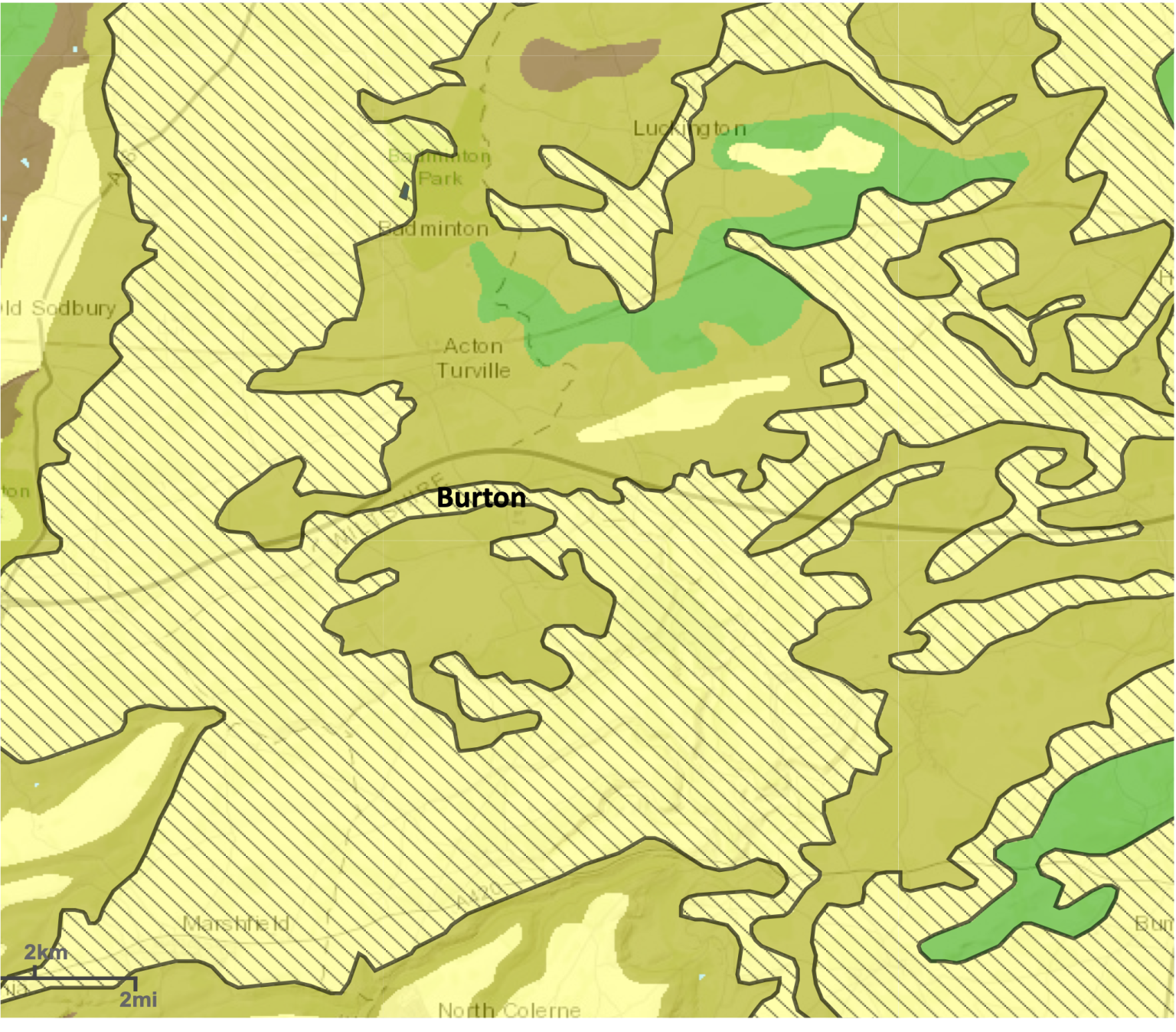 Burton: landscape and land use - Burton in Wiltshire